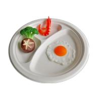 China Microwavable Biodegradable Round Paper Plates 500pcs/Box - Heat Resistant 120°C Sugarcane Bagasse for sale