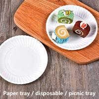 China Microwavable Biodegradable Round Paper Plates 500pcs/Box - Heat Resistant 120°C Sugarcane Bagasse for sale