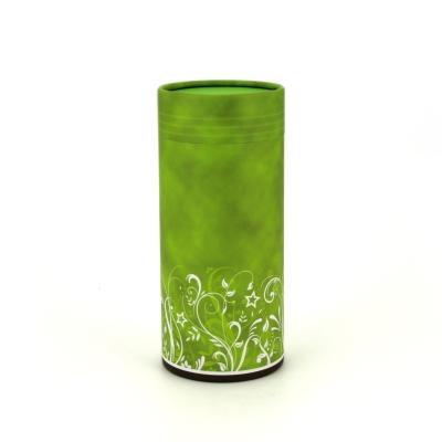 China Green Round Whole Paper Tube Packaging For Tea Packaging for sale