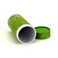 China Green Round Whole Paper Tube Packaging For Tea Packaging for sale