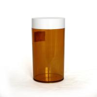 China 700ml Clear PET Plastic Cylinder Can with Screw Lid and Aluminum Easy Open Lid for sale