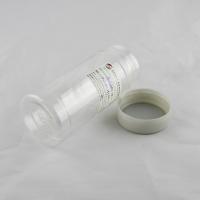 China 300ml Clear Plastic Cylinder Tubes , White PP Plastic Screw Lid for sale