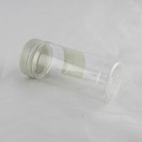 China 300ml Clear Plastic Cylinder Tubes , White PP Plastic Screw Lid for sale