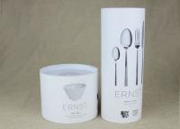 China Customised Movable Plastic Lid CMYK Printing Kraft Paper Tube Packaging , Tableware Paper Cans for sale