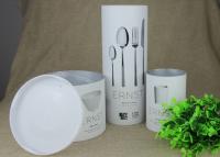 China Customised Movable Plastic Lid CMYK Printing Kraft Paper Tube Packaging , Tableware Paper Cans for sale