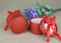 China Red Mini Cardboard Paper Cans Packaging with Ribbon and Tag for sale