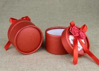China Mini Red Round Boxes and  Paper Cans  for Wedding Gift / Birthday Gift Packaging for sale