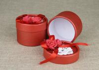 China Mini Red Round Boxes and  Paper Cans  for Wedding Gift / Birthday Gift Packaging for sale