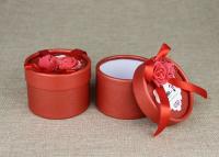 China Red Mini Cardboard Paper Cans Packaging with Ribbon and Tag for sale