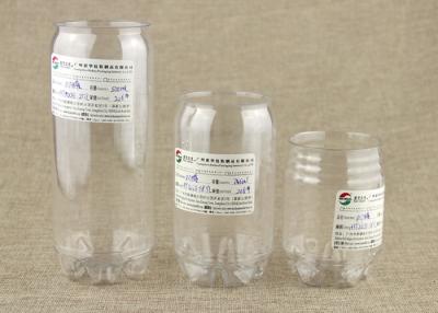 China Clear Plastic Beverage Cans 57mm Diameter 250ml Capacity with Aluminum Pull Ring and Custom Labels for sale