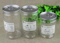 China Transparent PET Easy Open Cans - Food Grade Cylinder Containers in 49mm to 153mm Diameters with 170-350mL Capacity for sale