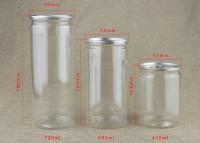 China CMYK Printing Round Transparent PET Jar For Candy / Chocolate Packaging for sale