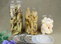 China CMYK Printing Round Transparent PET Jar For Candy / Chocolate Packaging for sale