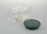 China Food Grade Clear PET Jar 410ml with Green Lid for Liquid Dry Food Storage for sale
