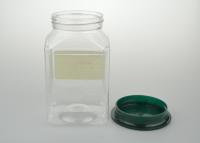 China Food Grade Clear PET Jar 410ml with Green Lid for Liquid Dry Food Storage for sale