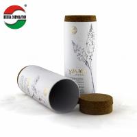 China Cosmetic Cardboard Tube Packaging Matte Lamination With Cork Lid for sale