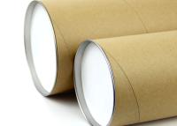 China Kraft Paper Poster Tube Packaging , Strech Iron Cap Cylinder Boxes for sale