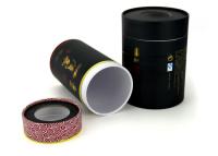 China Cylindrical Black Paper Tubes Round Clear Window Coffee Bean , Tea Packaging for sale
