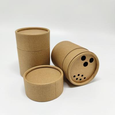 China Kraft Paper Sieve Hole Round Tube Packaging for Salt Loose Powder 83.3mm Diameter for sale