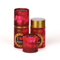 China Red Color Print Custom Paper Cylinder Cans Gift Package Round Boxes for sale
