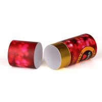 China Red Color Print Custom Paper Cylinder Cans Gift Package Round Boxes for sale