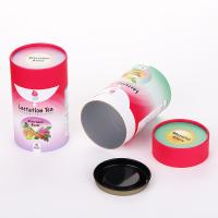 China Custom Powder Tea Packaging Paper Tube with Aluminum Foil Inner and Metal Lid 73mm for sale