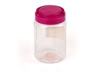 China Round Clear Pet Jars Food Grade Container with Handling Cap for sale