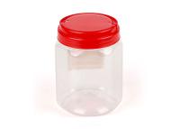 China Round Clear Pet Jars Food Grade Container with Handling Cap for sale