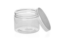China Square Eco-friendly Clear Pet Jars , Screwing Cap Clear Plastic Cylinder for sale