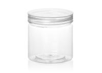 China Transparent Clear Plastic Cylinder Containers Food Canned with Screwing Cap for sale