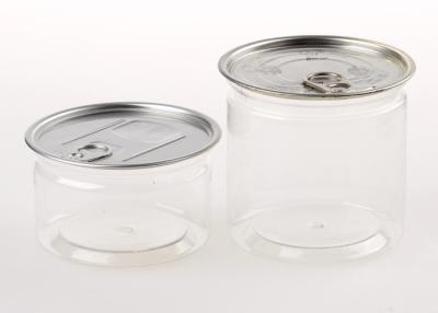 China Clear Plastic Cylinder Airtight Easy-Open PET Beverage Cans with 350mL-170mL Capacity and 49mm-153.3mm Diameter Options for sale
