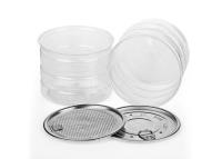 China Custom Clear PET Plastic Cylinder Food Can with Aluminum Easy Open End 52.3mm 350mL for sale