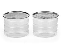 China Recyclable PET Packaging Can Clear Plastic Easy Open Lid Cylinder Jar for sale
