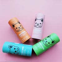 China CMYK Pet Food Can Dog Cat Treat Packaging Round Composite PET Plastic Jar 66mm x 165mm for sale