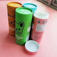 China CMYK Pet Food Can Dog Cat Treat Packaging Round Composite PET Plastic Jar 66mm x 165mm for sale