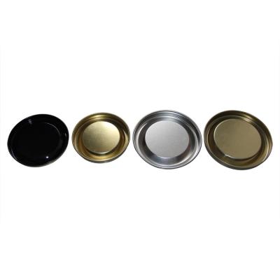 China Tinplate Metal Can Lids 59.5-124mm Diameter for Paper Can Packaging in Gold/Silver/Black for sale