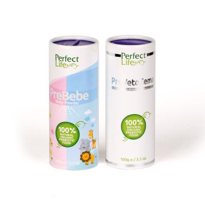 China Silver Foil Printed Green Paper Tube Packaging for Cosmetic Powder 50mm Diameter for sale