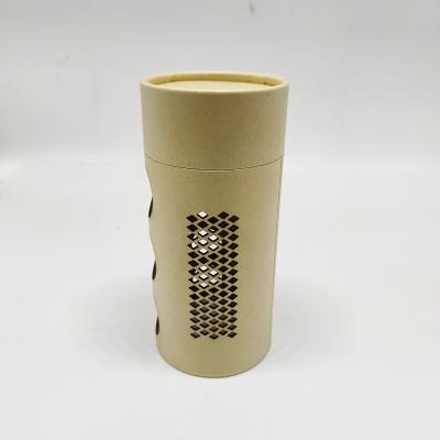 China Kraft Round Cylinder Box Cosmetic Gift Packaging Paper Tube 145mm Height 52.3mm Diameter for sale