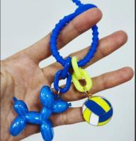 China GUGEER Silicone Tie Bag Charms Jelly Balloon Dog Design Keychain for Women,Volleyball Charms,Volleyball Keychains for sale