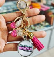 China GUGEER Letter Keychain, pink Butterfly Keychain Cute Resin, Initial Keychain Backpack Charms, Breast Cancer Bag Charms  for Women, Girls for sale