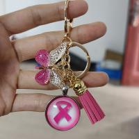 China GUGEER Letter Keychain, pink Butterfly Keychain Cute Resin, Initial Keychain Backpack Charms, Breast Cancer Bag Charms  for Women, Girls for sale