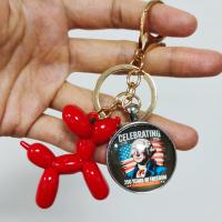 China GUGEER USA 250th Anniversary Merchandise Keychain, Commemorative Keychain, American Semi-quincentennial Metal Key Ring with Flag Charm, Dog keychains,Patriotic Celebration Gift for Men Women for sale