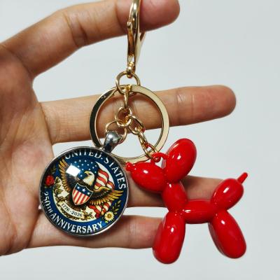 China GUGEER USA 250th Anniversary Merchandise American Eagle Flag Keychain Commemorative Gifts Keychains for 1776-2026 for sale