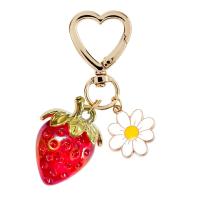 China GUGEER Cute Strawberry Keychain,Bag Charms,Kawaii Heart Flower Daisy Key chains Accessories Decor for Girls Purse Gift for sale