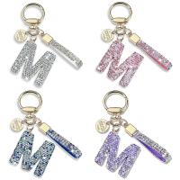 China GUGEER Rhinestone Letter A-Z Keychain for Women Bag Charms Purse Charms For Handbags Metal Alphabet Initial Letter Keychain for sale
