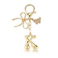 China GUGEER Minimalist Initial Letter Keychain Cute Monogram Key Ring Gift for Friends Family for sale