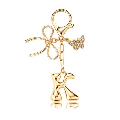 China GUGEER Minimalist Initial Letter Keychain Cute Monogram Key Ring Gift for Friends Family for sale