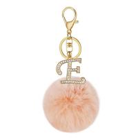 China GUGEER Initial Letter Keychain Personalized Monogram Key Ring,Pom Keychain Birthday Gift for Women Men Friends for sale