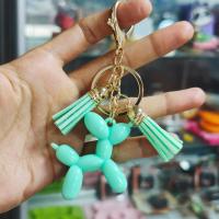 China GUGEER Mint Green Mini Balloon Dog Keychain Pendant, Adorable Animal Key Ring, Lightweight Bag Charm for Daily Use, Cute Gift for Key Lovers and Party Favors for sale