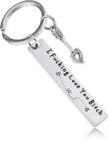China GUGEER Best Friend Keychain for Women, Stainless Steel Key Chain Engrave I Fking Love You Bith Birthday Christmas Friendship Gift for Bestie Best Friends Female Bff for sale